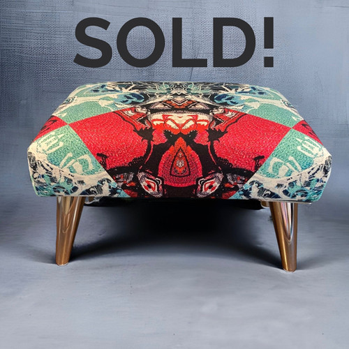 Electric Geo - One of a Kind Footstool | Alison Morrish
