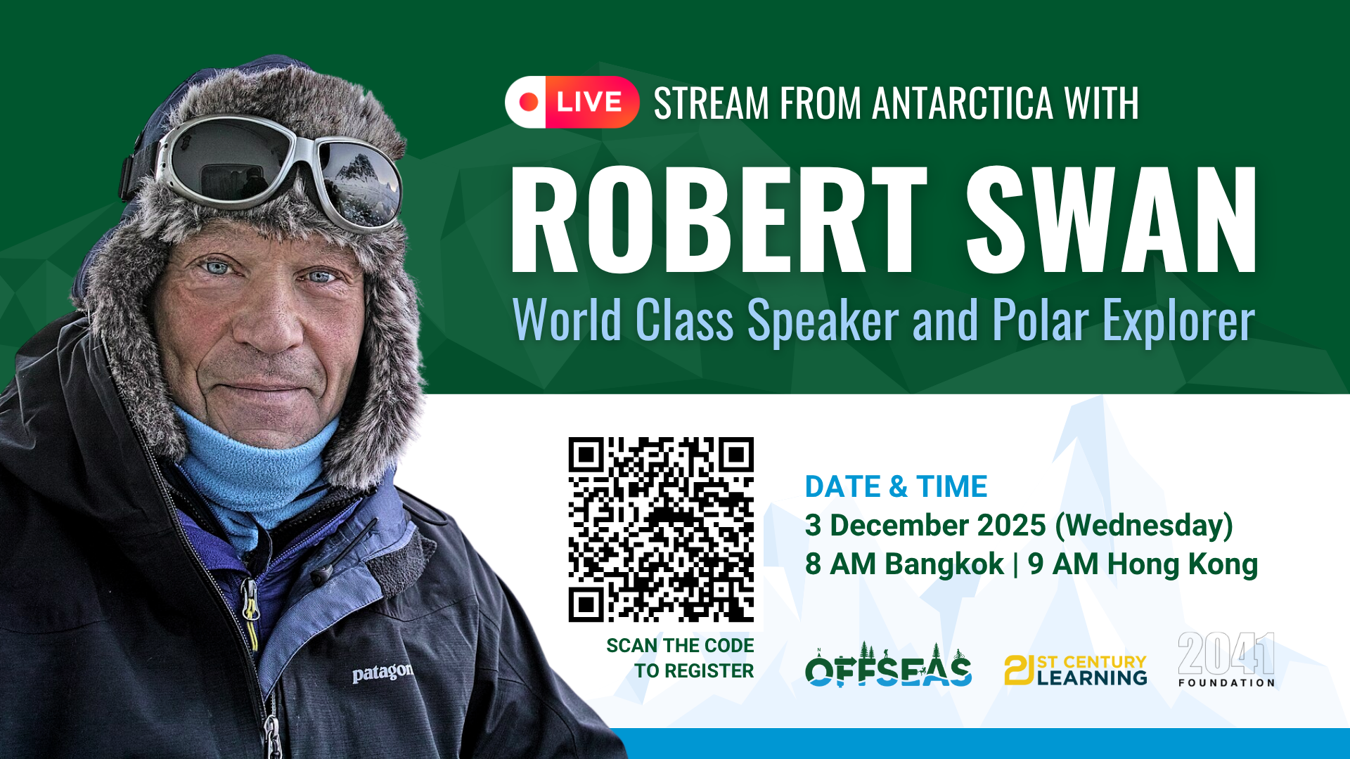 LIVE Stream with Antarctic Explorer - Robert Swan | EdEvents Community