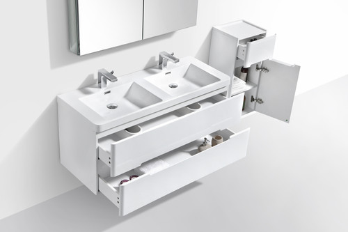 VENICE 1200mm - Dble DRAW & BASIN - White Basin, White Gloss - full ...
