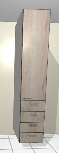 BEDROOM 2300 MM HIGH 4 EXT DRAWERS 1 DOOR RIGHT HAND 450 MM WIDE ...