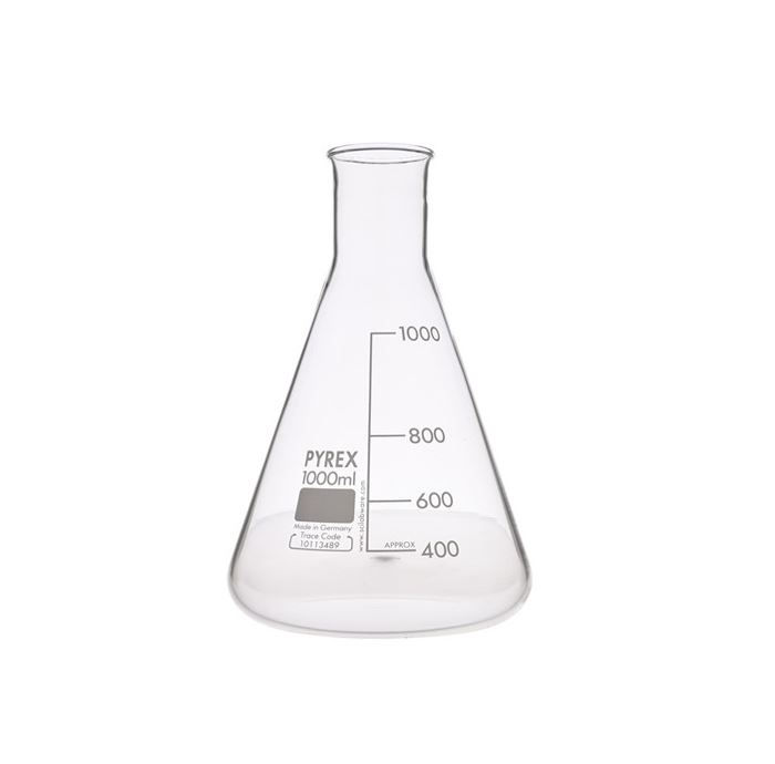 Pyrex/Iwaki Conical Flask, Erlenmeyer flask 1000ml | AceScientific