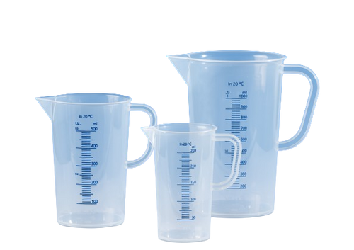 Plastic Measuring jugs, PP blue graduation 100mL | AceScientific