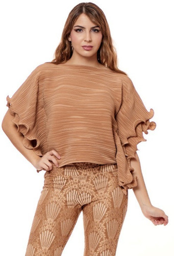 PLEATED RUFFLE BLOUSE | kokomo