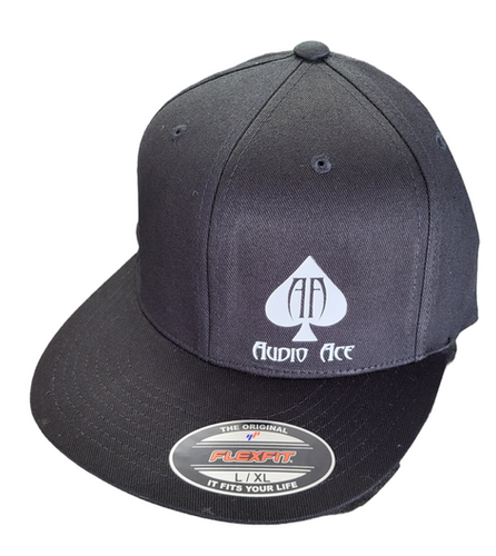 Flex Fit Flatbill Black Audio Ace Hat | Audio Ace