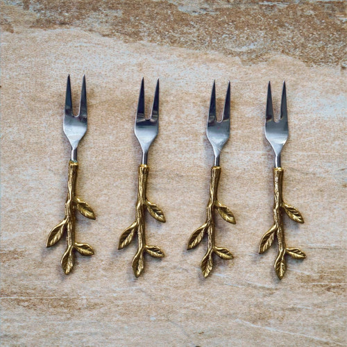 Gold Leaf Forks, Set of 4 | Chateau Charmant