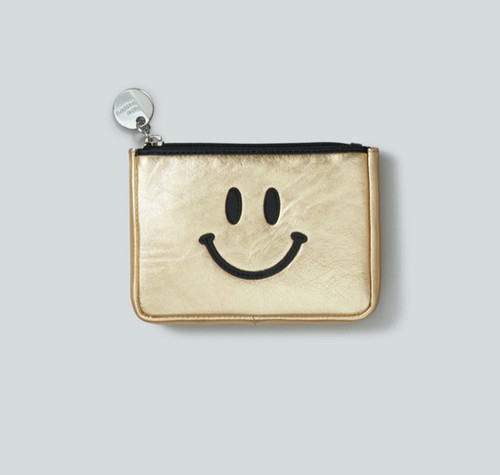 Metallic Yellow Gold Leather Happy Purse | Mabel Sheppard