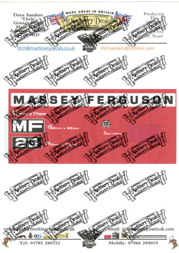 MF 23 Cultivator set | Machinery Decals