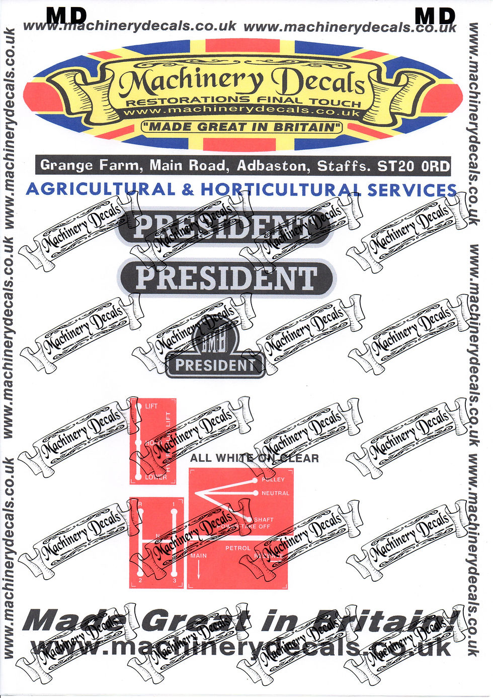 BMB PRESIDENT TRACTOR | Machinery Decals