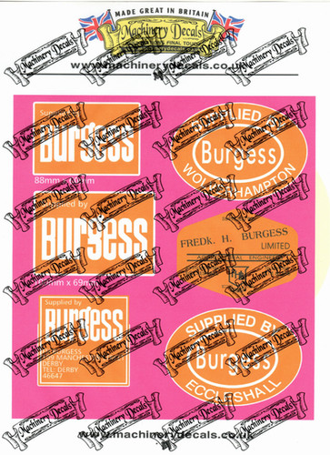 Burgess Logo | Machinery Decals