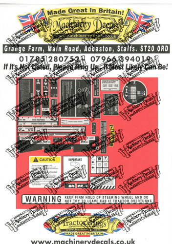 Cab Warning & Instruction decal set 74 Series | Machinery Decals