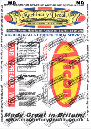 VICON VARISPREADER MK11 DECALS | Machinery Decals