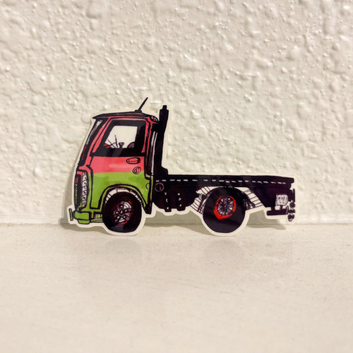 Pink & Green Flatbed Truck Sticker by Louis Cabral | Access Gallery