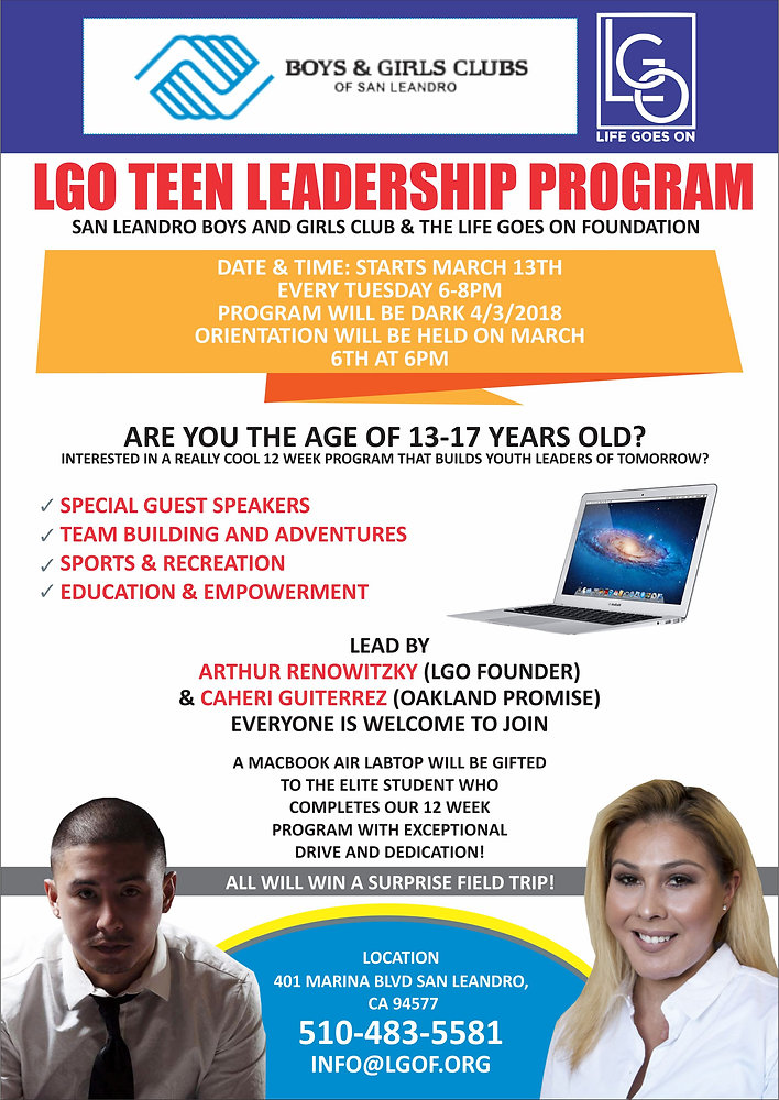 LGO Teen Leadership Program NOW OPEN!