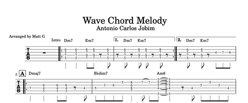 Wave Chord Melody Tab | Matt Greisen Guitar