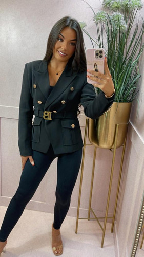 NAYA B Black Double Breasted Blazer | Little Black Heart