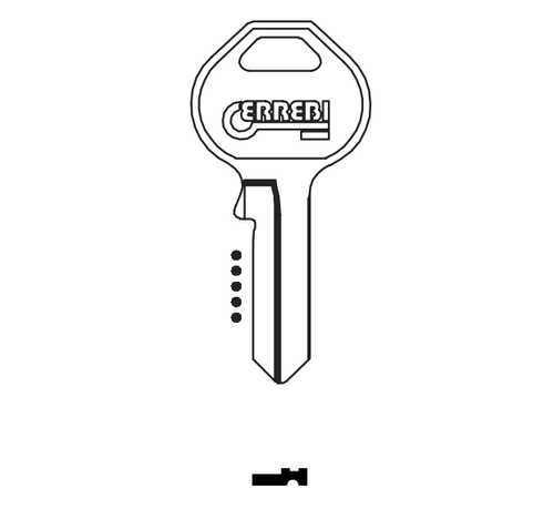 Master M12 Errebi Key Blank (SILCA MS17 / JMA MAS-2D / HD 1092D ) | THM