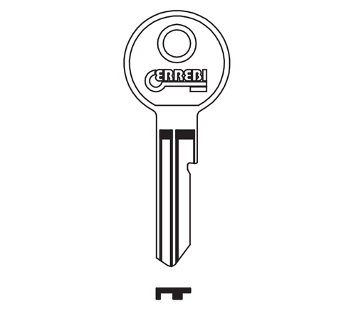 L&F LF12 Errebi Cylinder Key Blank (SILCA LF7 / ORION LF10 / CEA LF3) | THM