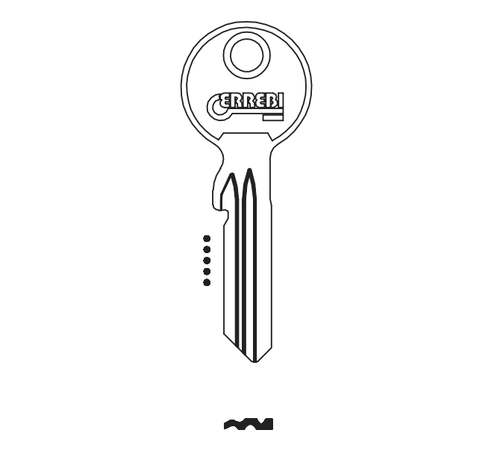 Evva EV5A Errebi Key Blank (SILCA EV10 / JMA EV-1 / HD EV6 / EV14) - THM