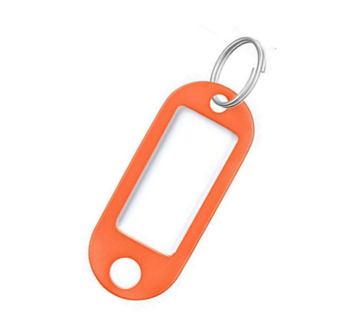 Orange Plastic Key Tags - Pack of 100 | THM