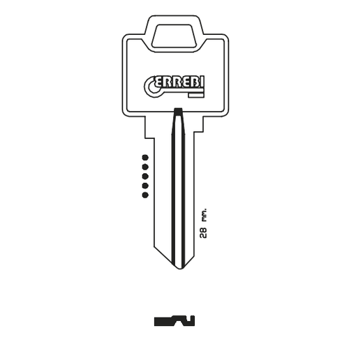 Weiser WR5DN Errebi Key Blank (JMA WEI-3 / SILCA WEI5 / WS3 / N1054WB ...