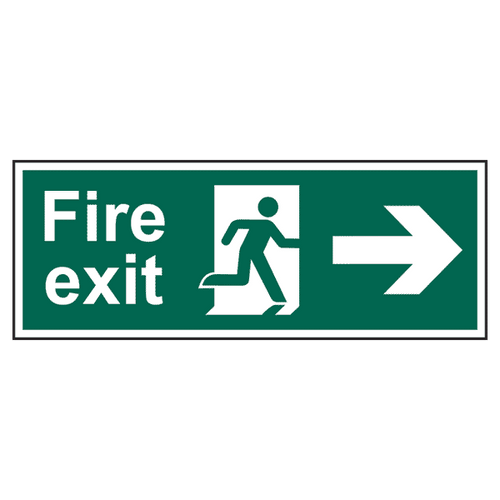 ASEC Fire Exit Arrow Direction Sign 400mm x 150mm - Right | THM