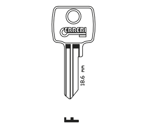 L&F/Euro LF10AR Errebi Cylinder Key Blank (SILCA LF4 / JMA LF-15 / HD ...