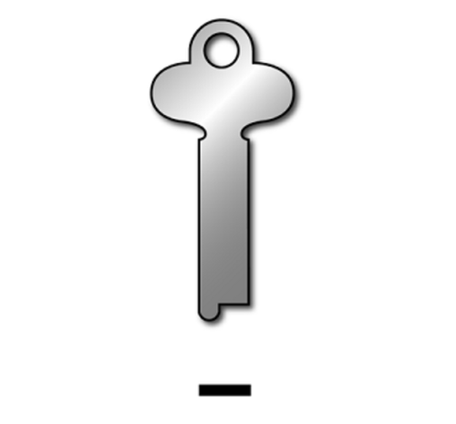 Lowe & Fletcher TS084 Flat Steel 1" RST Key Blank (ZA Series) | THM