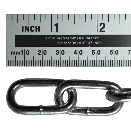 ASEC Steel Welded Chain Silver 2.5m Length - 5mm x 28mm | THM