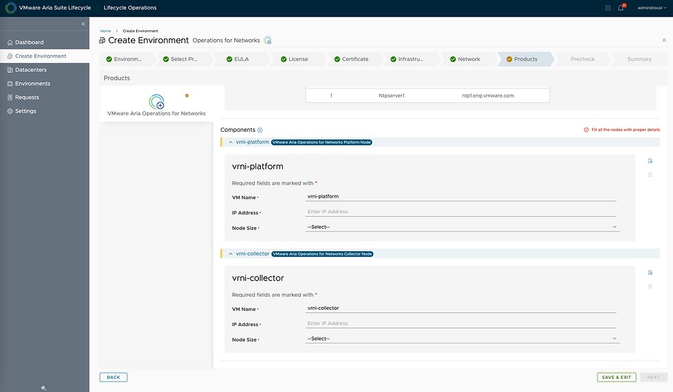 VMware Aria Operations for Networks Deployment through Suite Lifecycle