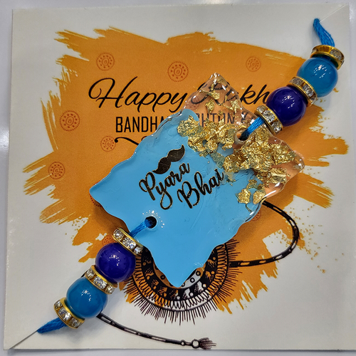 Pyara Bhai Blue Resin Rakhi | Awwsme Gifts