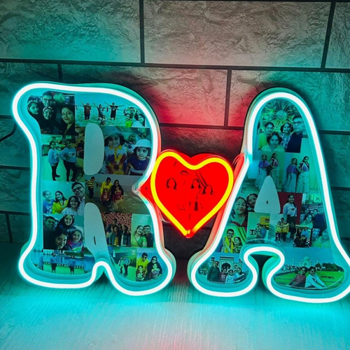 Neon Led Initial Couple Frame | Awwsme Gifts