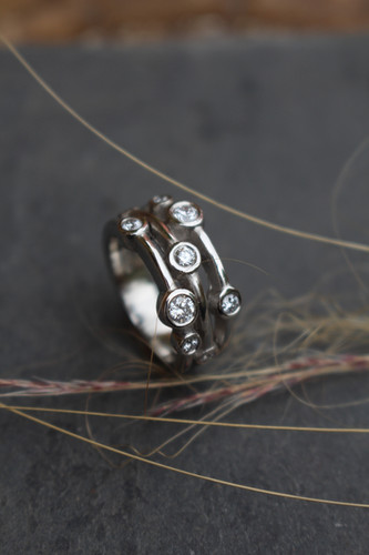 Platinum Diamond Raindrop Ring | bjewellery