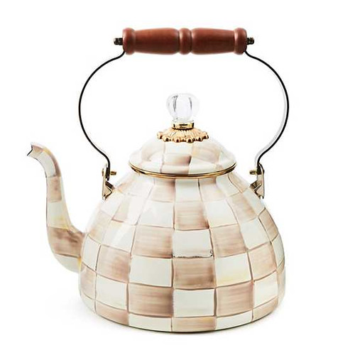 3 Quart Tea Kettle | Mocha Check | Snappy Turtle