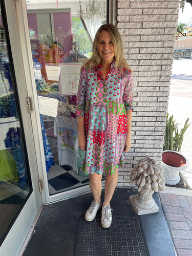 *SALE* Delray Dress | Boho Patch | Red/Aqua/Pink | Snappy Turtle