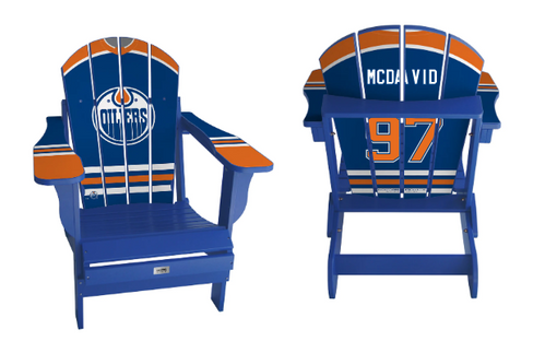 Edmonton Oilers McDavid Home Jersey Chair - Blue | Solara Hot Tub Patio