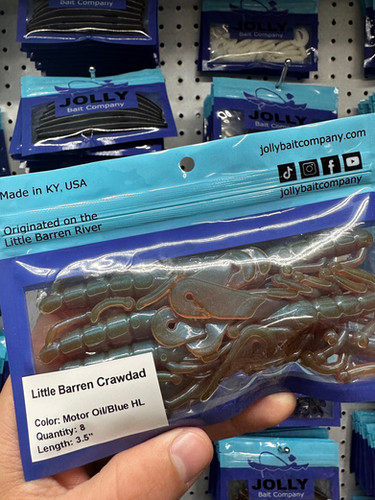 Little Barren Crawdad - Motor Oil/Blue HL | Jolly Bait Company