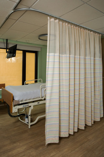 Hospital curtain in Multi Color Knitted Plaid | Custom Drapery