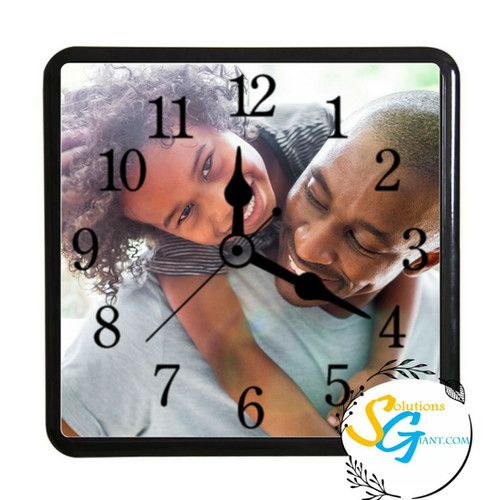 Personalized Photo Clocks Black Metallic | Solutions Giant