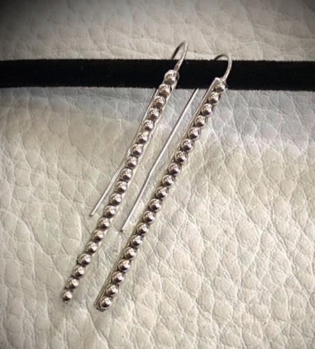 Silver Beaded Ear Bars | She-Shed Studio