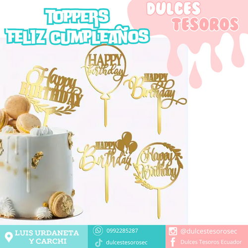 TOPPER DE PLÁSTICO | Dulces Tesoros Ec