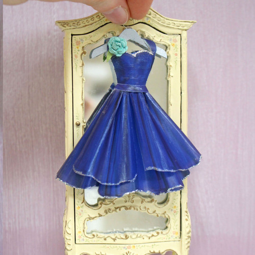 Handpainted Miniature Paper Dress --- Full Moon Serenade | LadyDelaney
