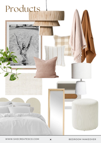 BEDROOM MAKEOVER PACK WITH DIY BED HEAD | She Creates.co