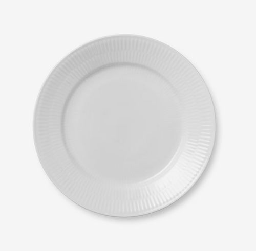 White Fluted Plate 22cm | La Maison Rose