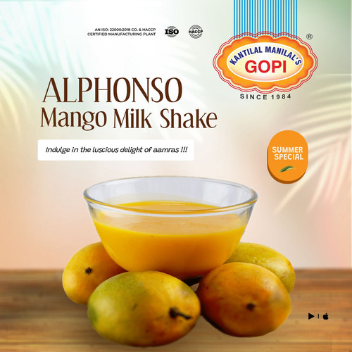 ALPHONSO MANGO MILK SHAKE | Gopi Kantilal Manilal Food Products