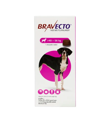Bravecto Flea & Tick Chewable Tablet Very Large Size Dog (1400mg) Above ...