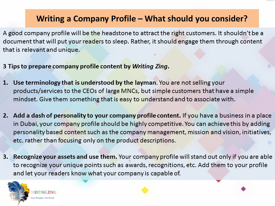 Writing a Company Profile - Tips You Should Know