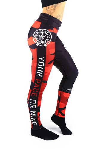 Red Camo Fitness Leggings | Combat Dollies