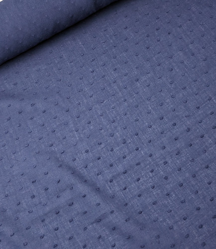 100% Cotton Navy Dobby Spot Fabric | Stitch&Stitchability