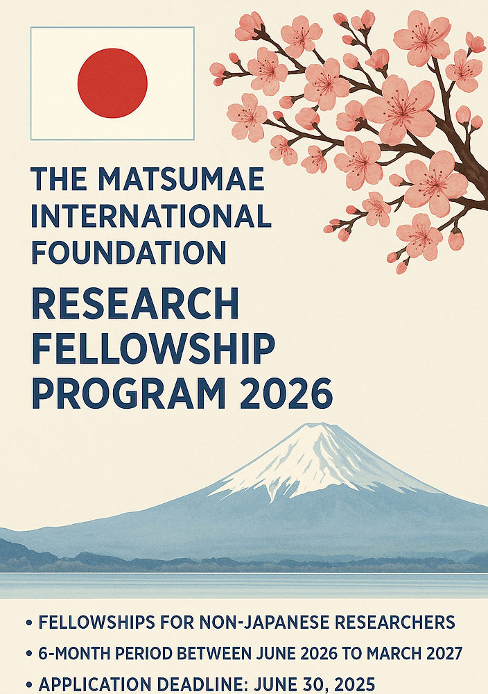 Matsumae International Foundation (MIF) Research Fellowship 2026 in Japan