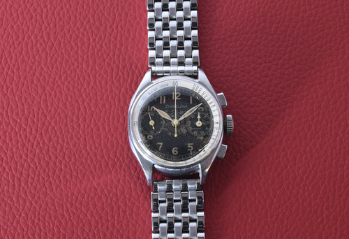 Excelsior Park Micro-Chronograph Black Gilt Dial Extra Rare 29.5mm ...